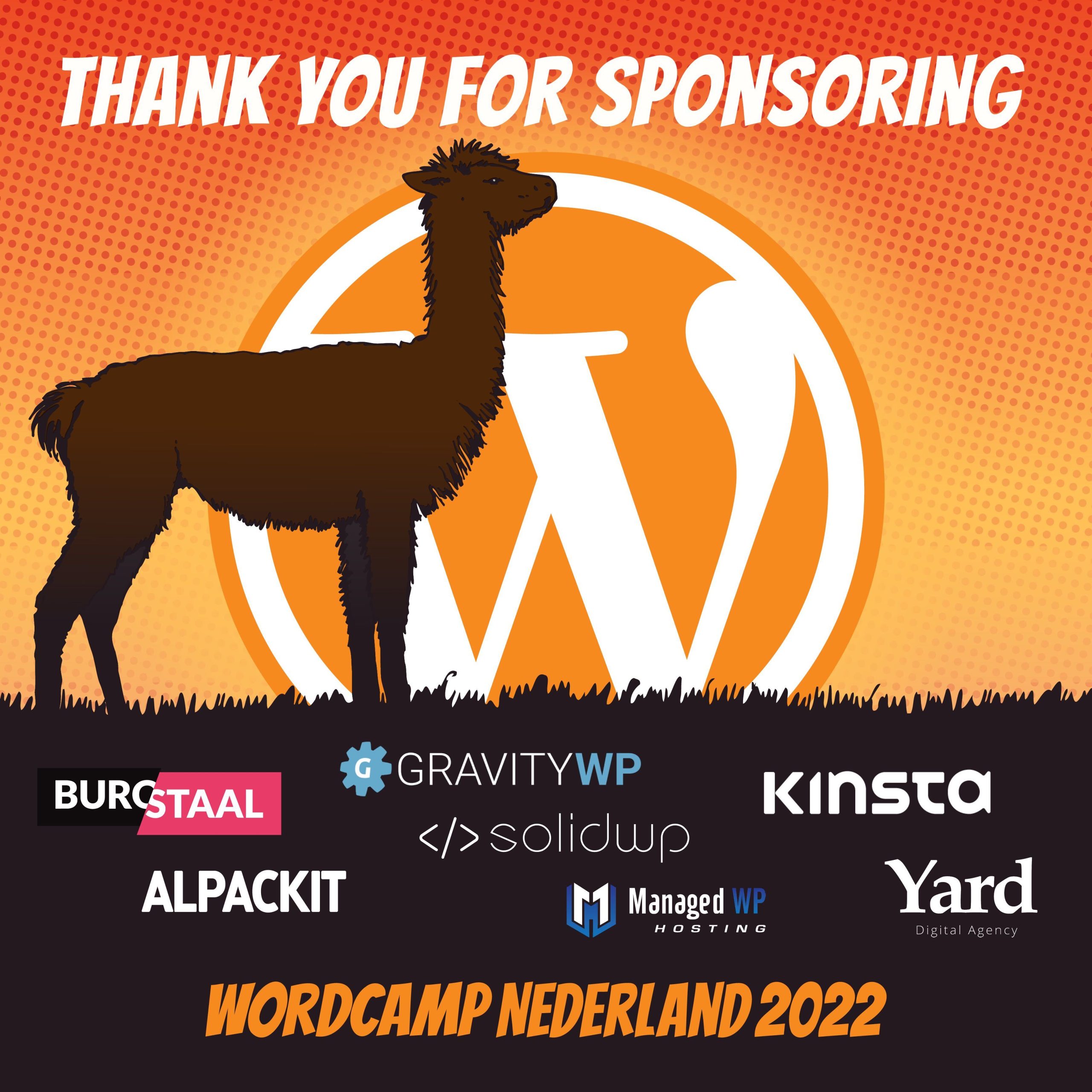 Thank you Alpaca Sponsors! – WordCamp Nederland 2022